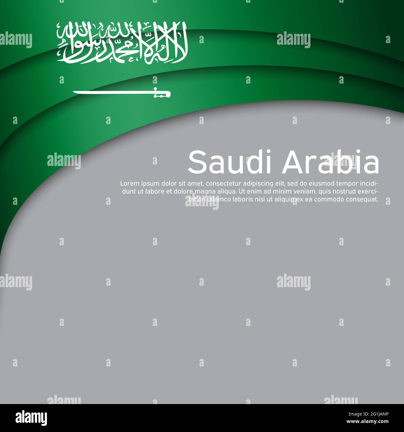 Abstract waving saudi arabia flag. Paper cut style. Creative background ...