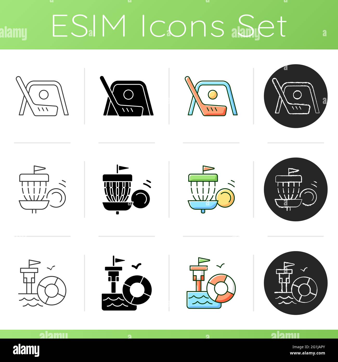 Summer camp activities icons set Stock Vector Image & Art - Alamy