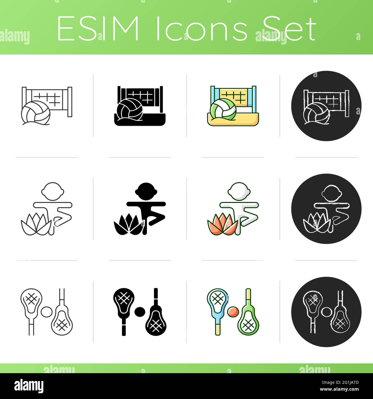 Summer sports and camp activities icons set Stock Vector Image & Art ...