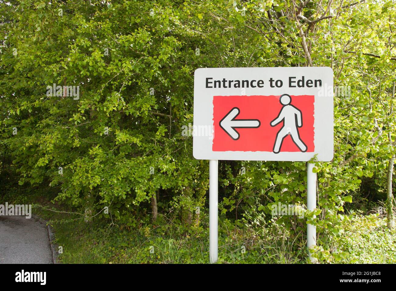 Eden Project entrance, Botanical garden in Bodelva, Cornwall, UK, May ...
