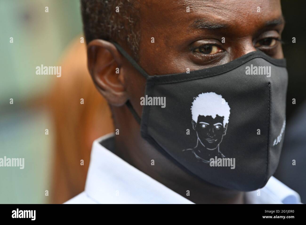 Ousmane Dia, father of Sanda Dia, pictured at the judgement session in ...