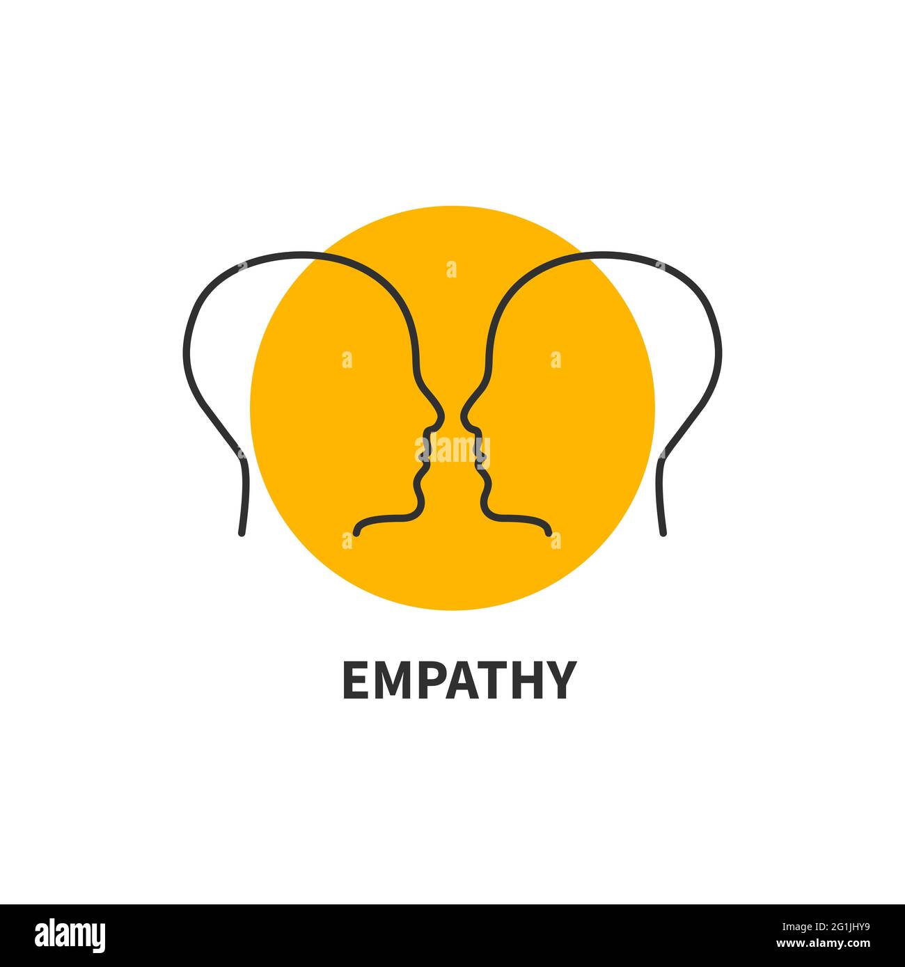 Emotional intelligence icon. Two male profiles. Empathy logo ...