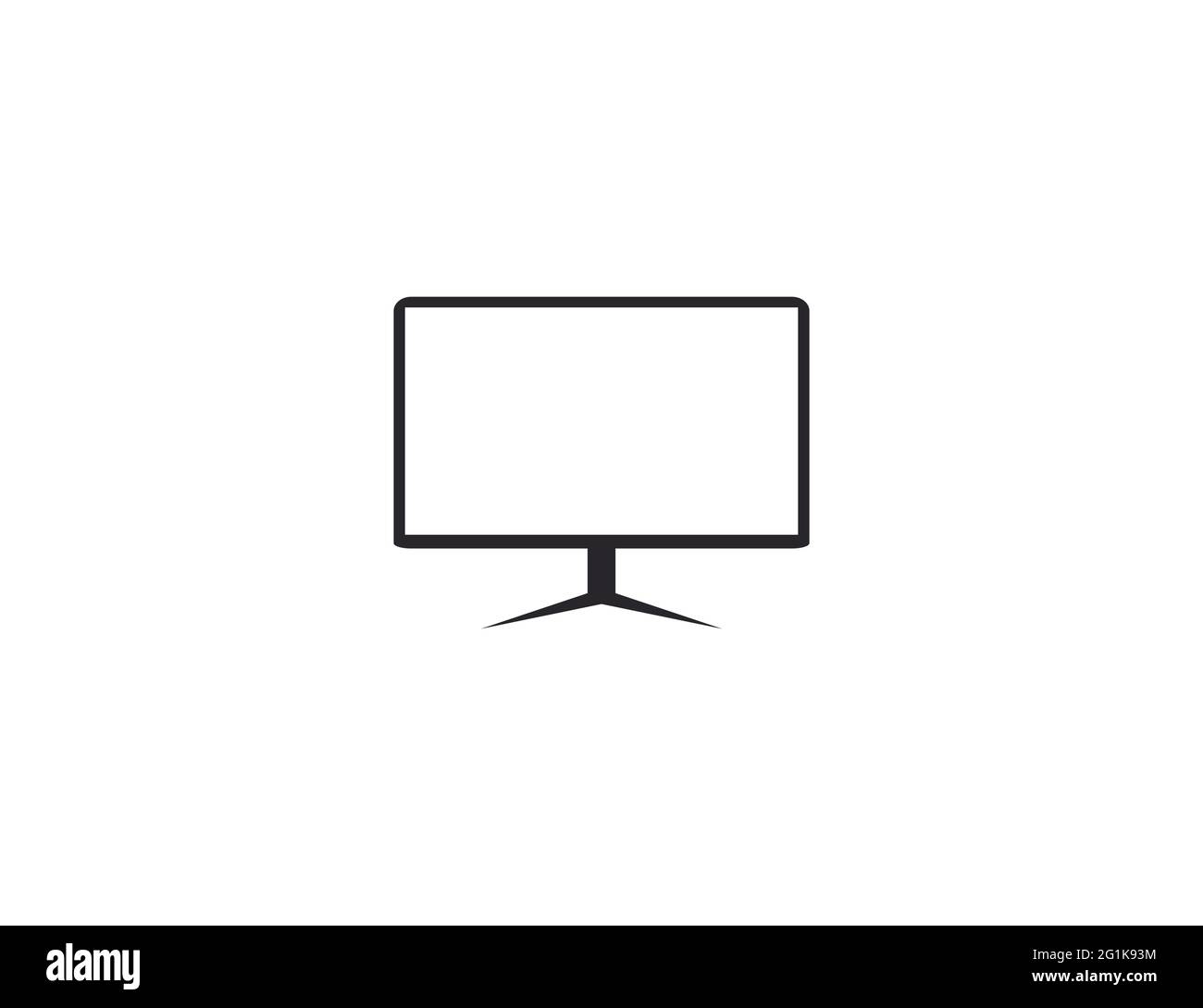 Computer monitor, desktop icon. Vector illustration. Flat Stock Vector ...