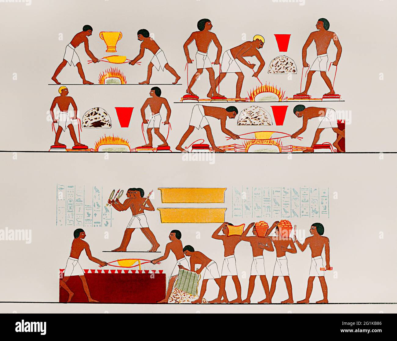 Gold melting in Ancient Egypt Stock Photo - Alamy