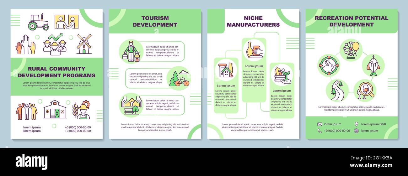 Rural community development programs brochure template Stock Vector ...