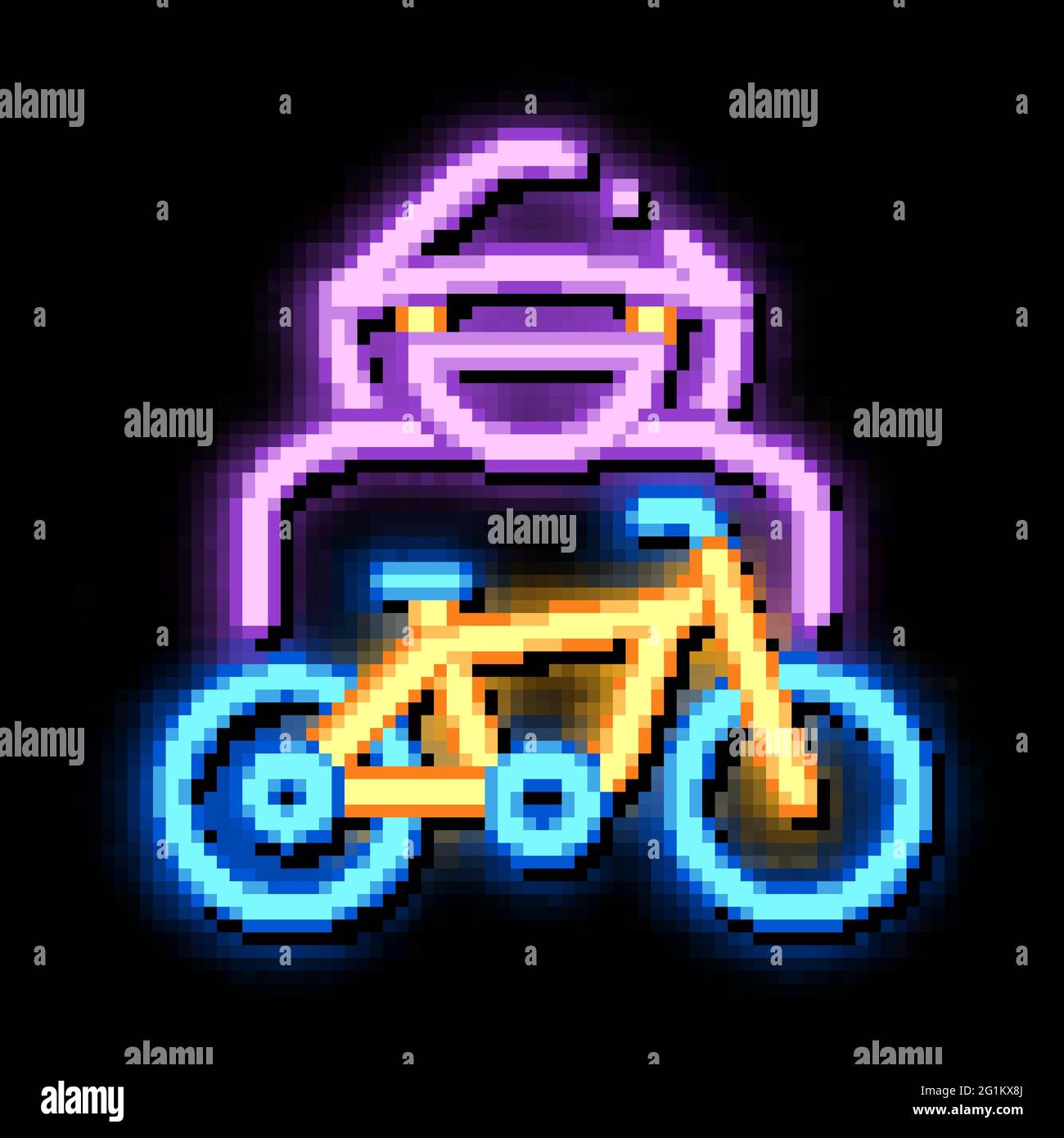 Bike Theft Neon Glow Icon Illustration Stock Vector Image And Art Alamy