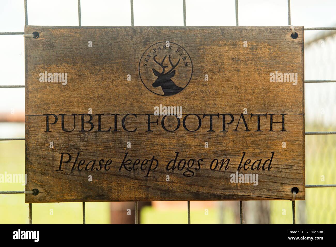 Public footpath sign, Skypark deer farm, West Harting, Petersfield ...