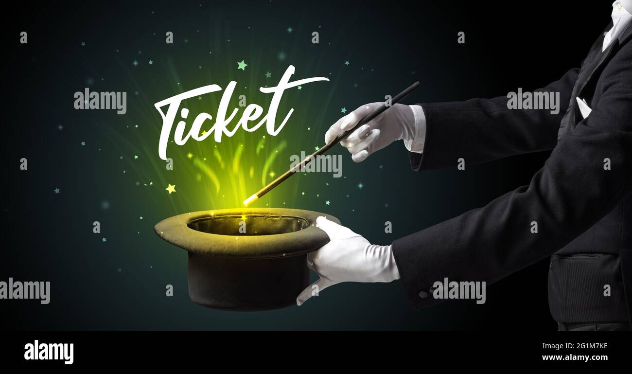 Old Magician is showing magic trick Stock Photo - Alamy