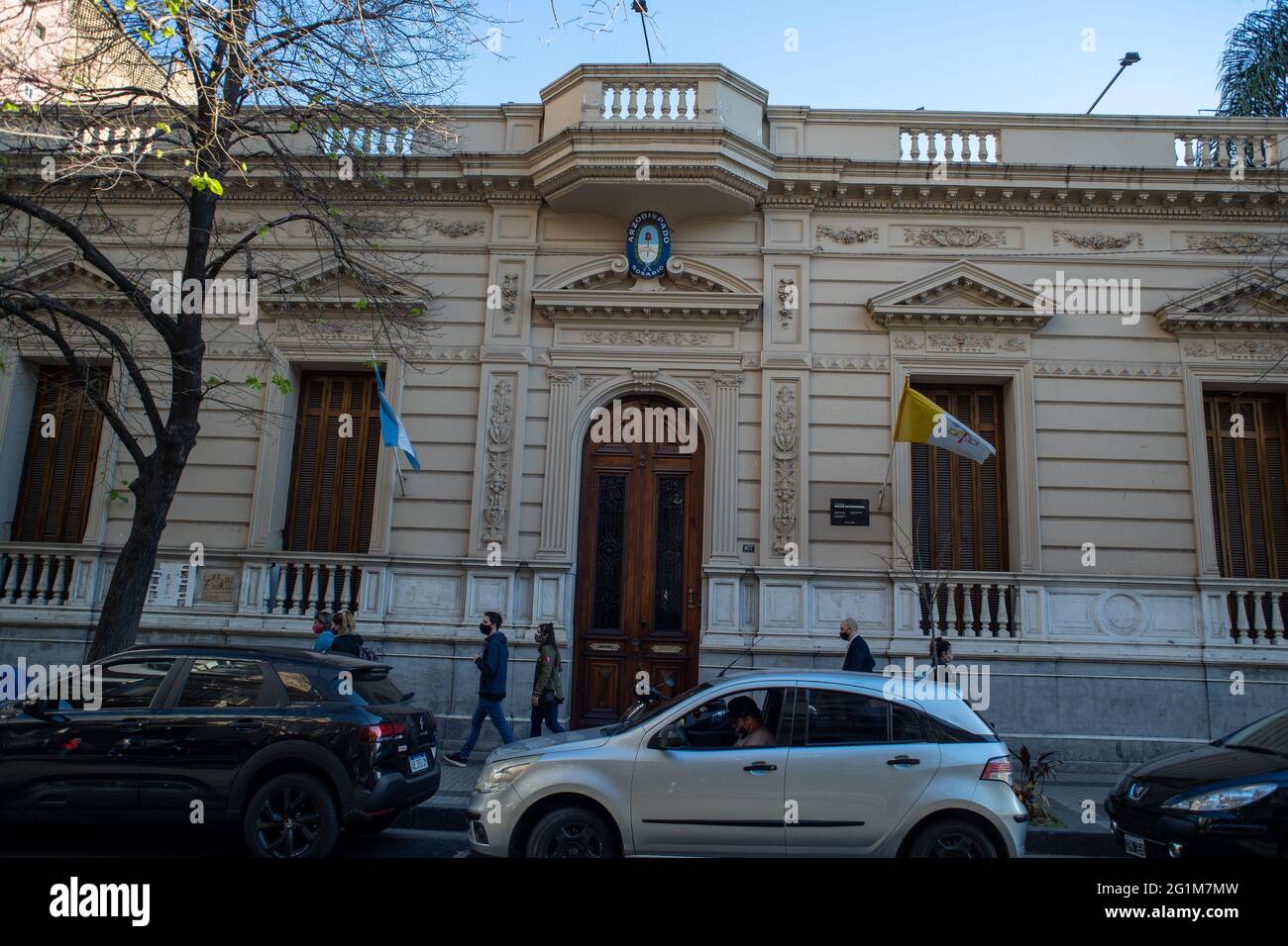 ROSAR, ARGENTINA - Oct 06, 2020: Front shot of the Archbishopric of ...