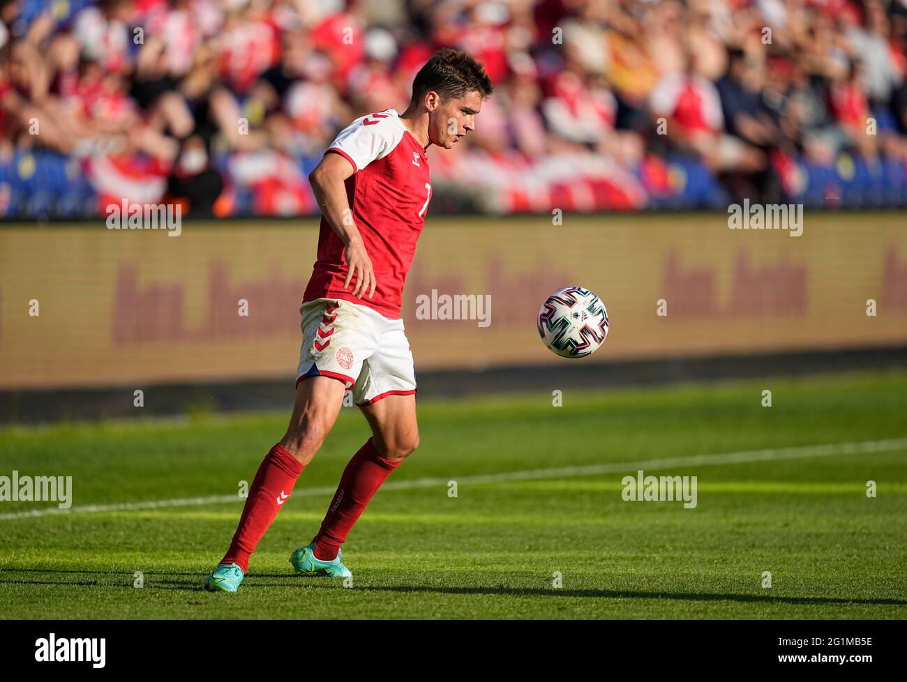 Broendby Stadium, Copenhagen, Denmark. 6th June, 2021. Denmark's Robert ...