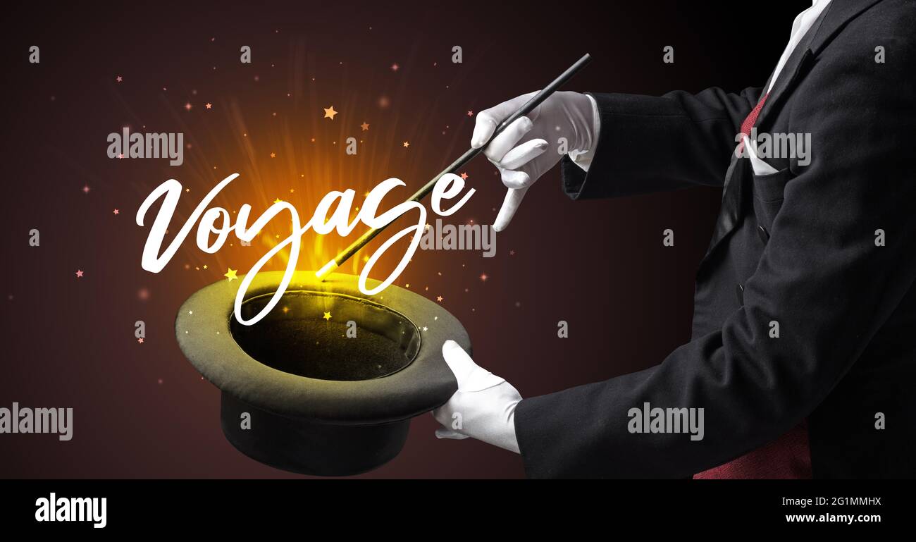 Old Magician is showing magic trick Stock Photo - Alamy