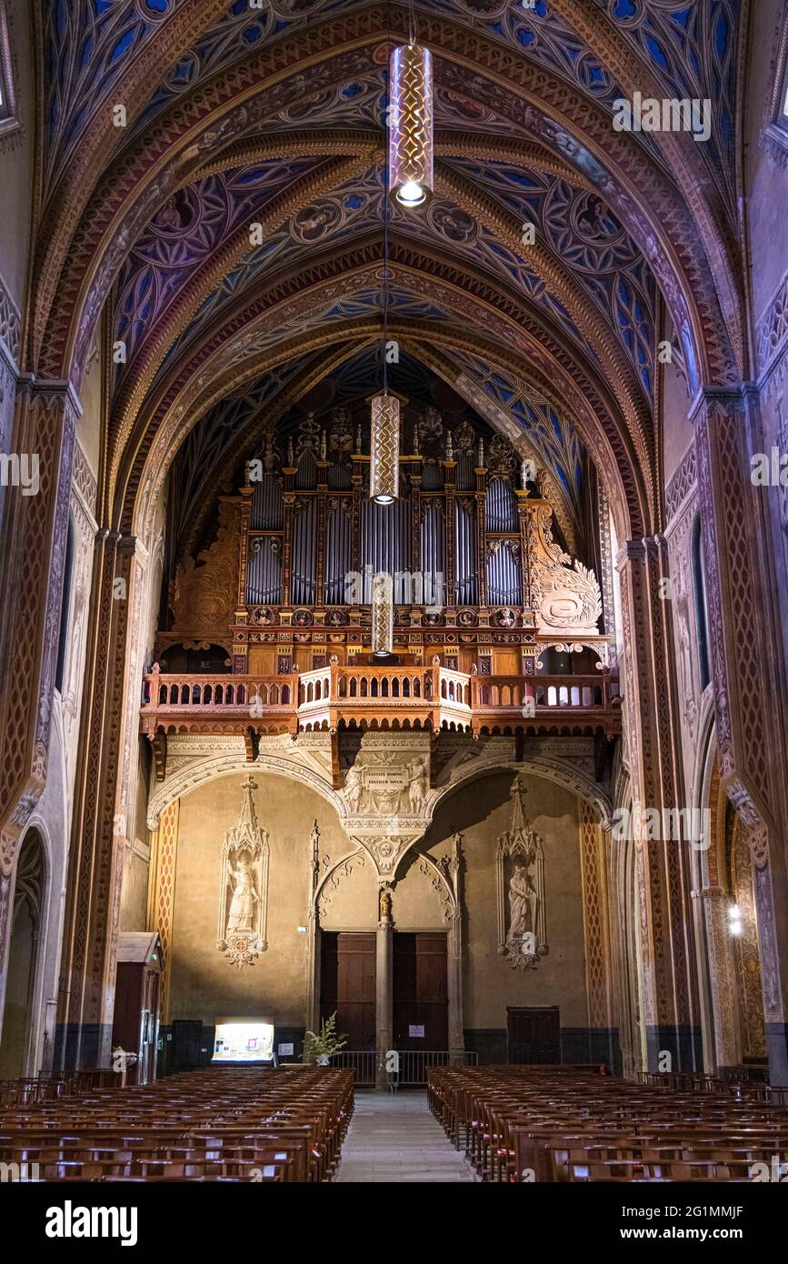 France, Tarn, Lavaur, St Alain de Lavaur cathedral, Cavaille Coll organ ...
