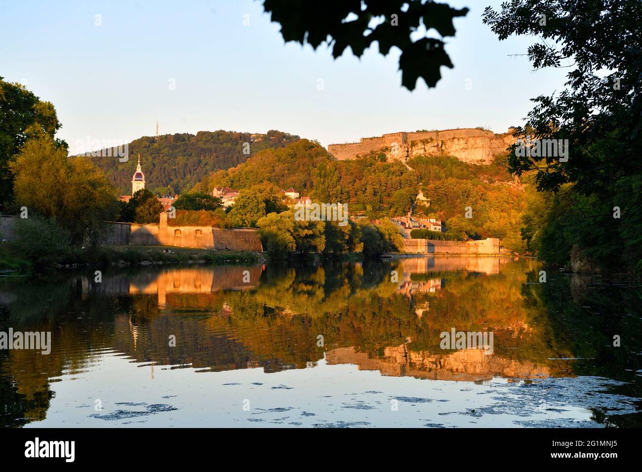 France, Doubs, Besancon, View of the city with the Doubs river, St John ...