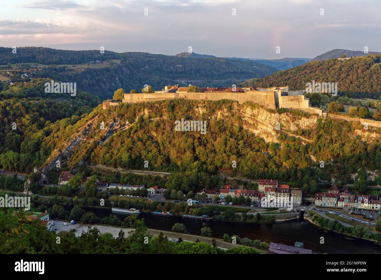 France, Doubs, Besancon, View of the city with the Doubs river and ...