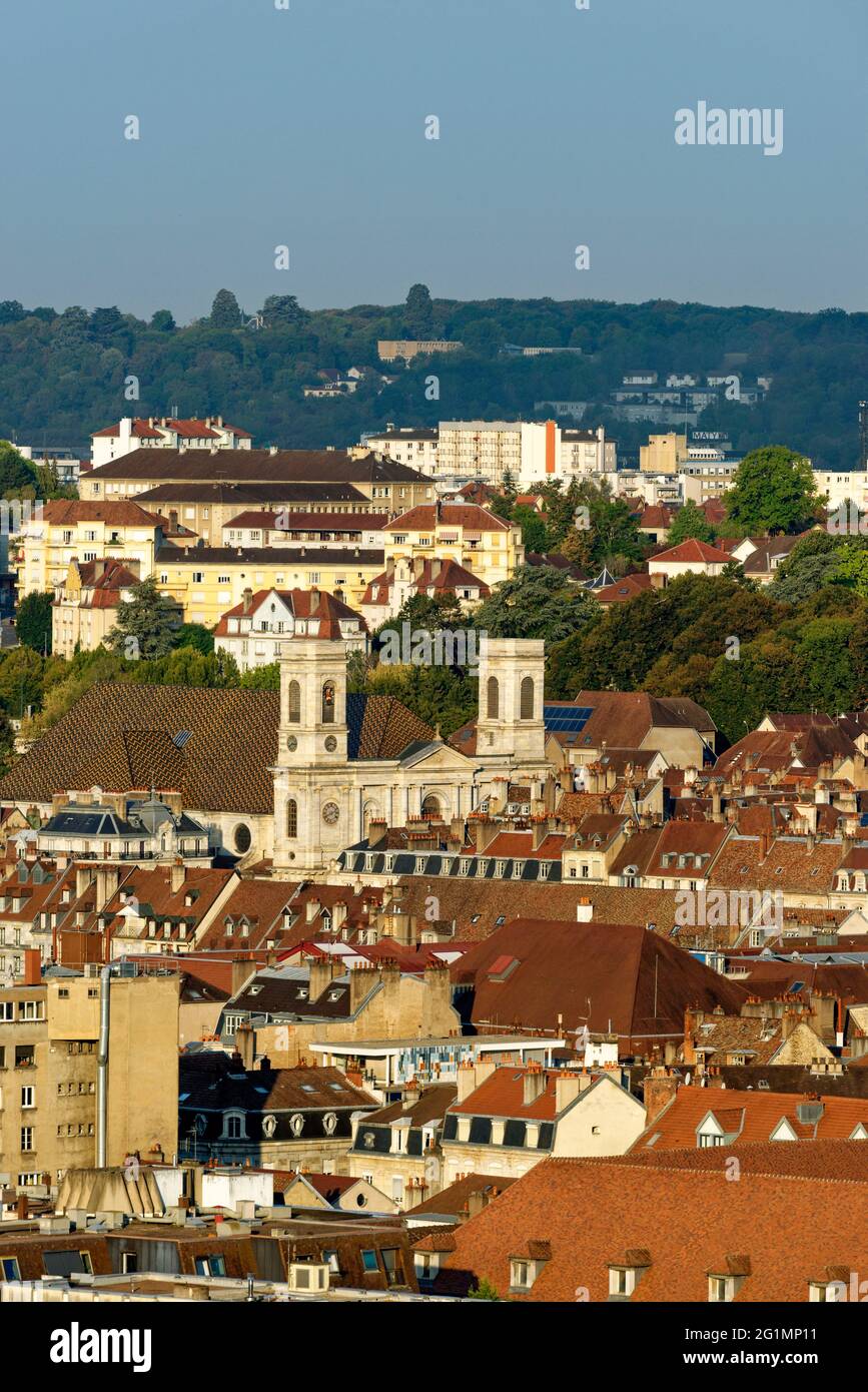 France, Doubs, Besancon, City View with Sainte Madeleine church from ...