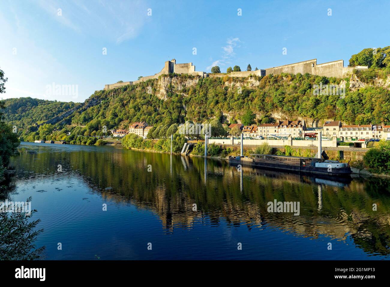France, Doubs, Besancon, View of the city with the Doubs river and ...
