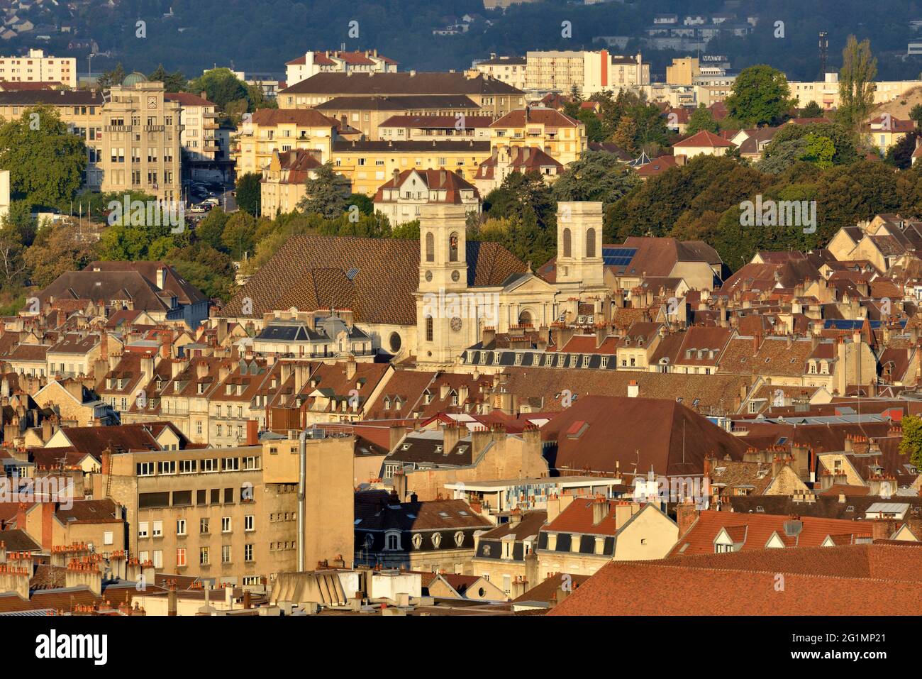 France, Doubs, Besancon, City View with Sainte Madeleine church from ...