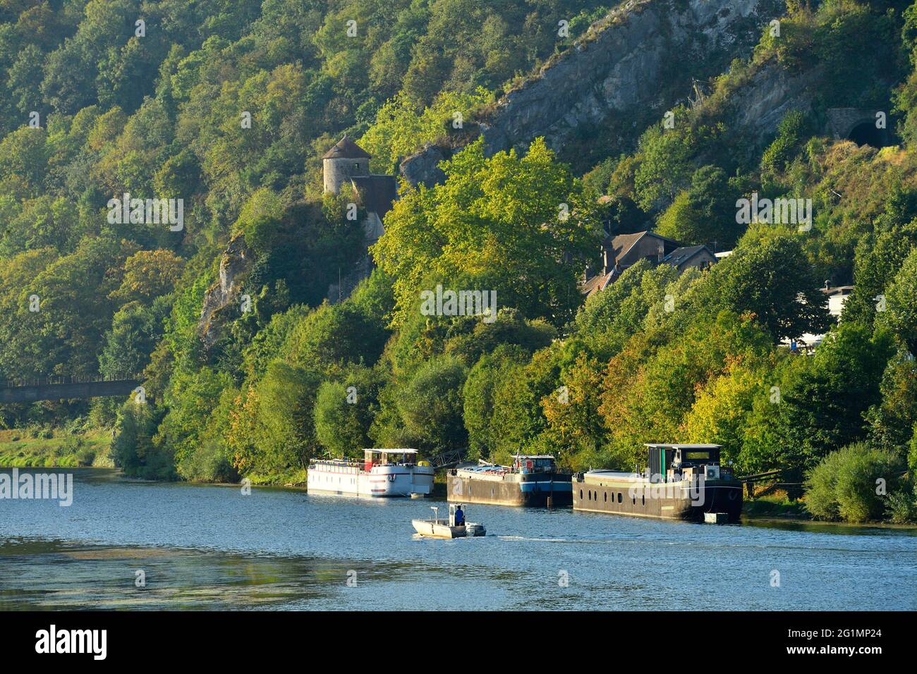 France, Doubs, Besancon, Doubs river port and Vauban citadel, Unesco ...