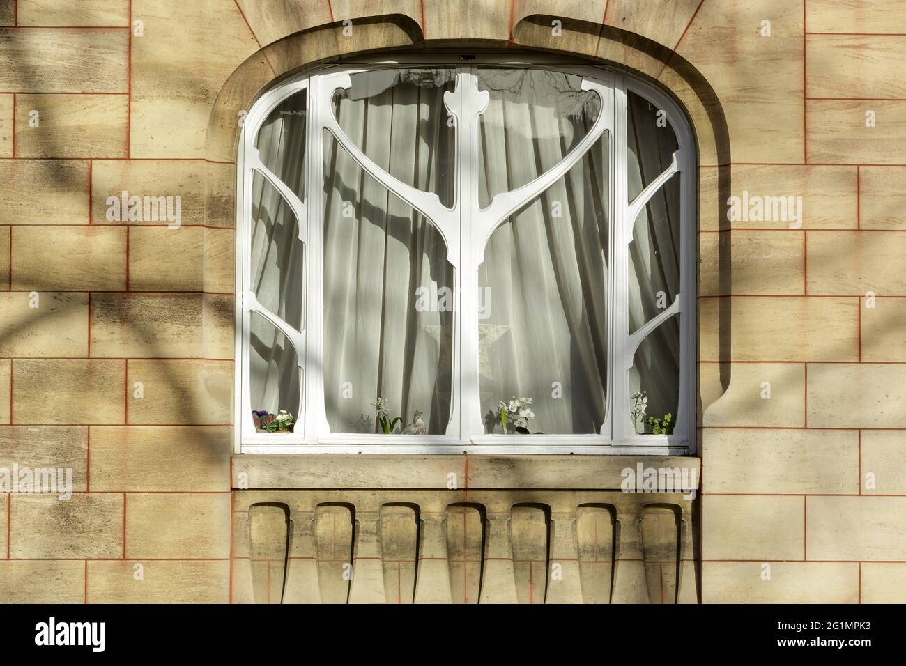 France, Meurthe et Moselle, Nancy, facade of the Maison Huot (Huot house 1903) in Art Nouveau ...