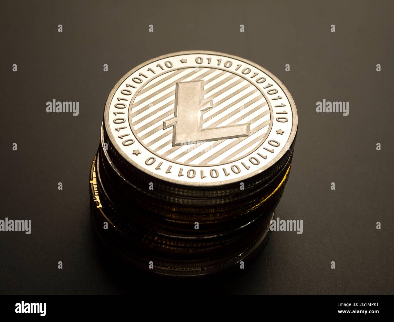 Macro shot of a Litecoin coin Crypto currency coins Stock Photo - Alamy