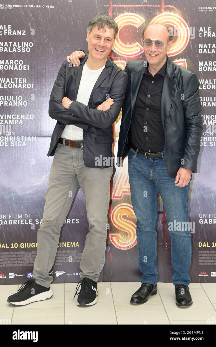 Ale e Franz attend the Comedians film photocall at the Meridien ...