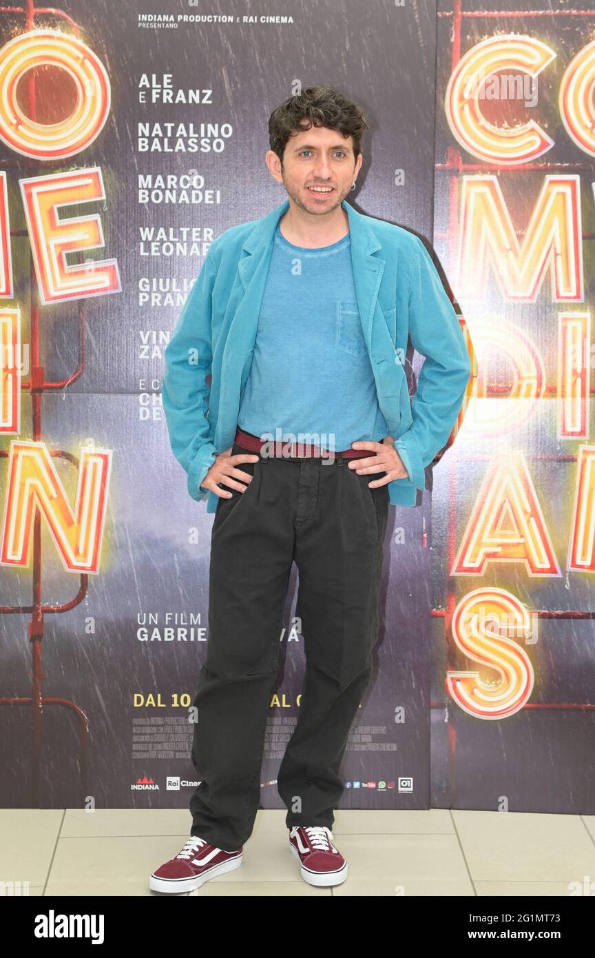 Rome, Italy. 07th June, 2021. Vincenzo Zampa attends the Comedians film ...