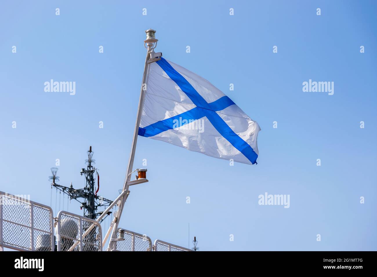 The Russian Navy flag also known as the St Andrews's flag Stock Photo ...
