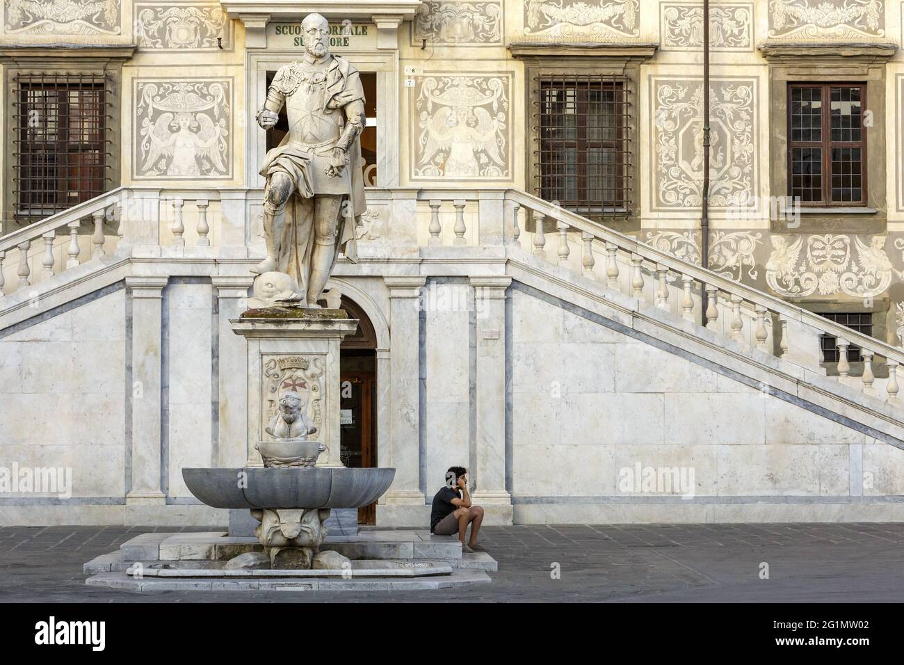 Italy, Tuscany, Pisa district, Pisa, facade of Palazzo Carovana today ...