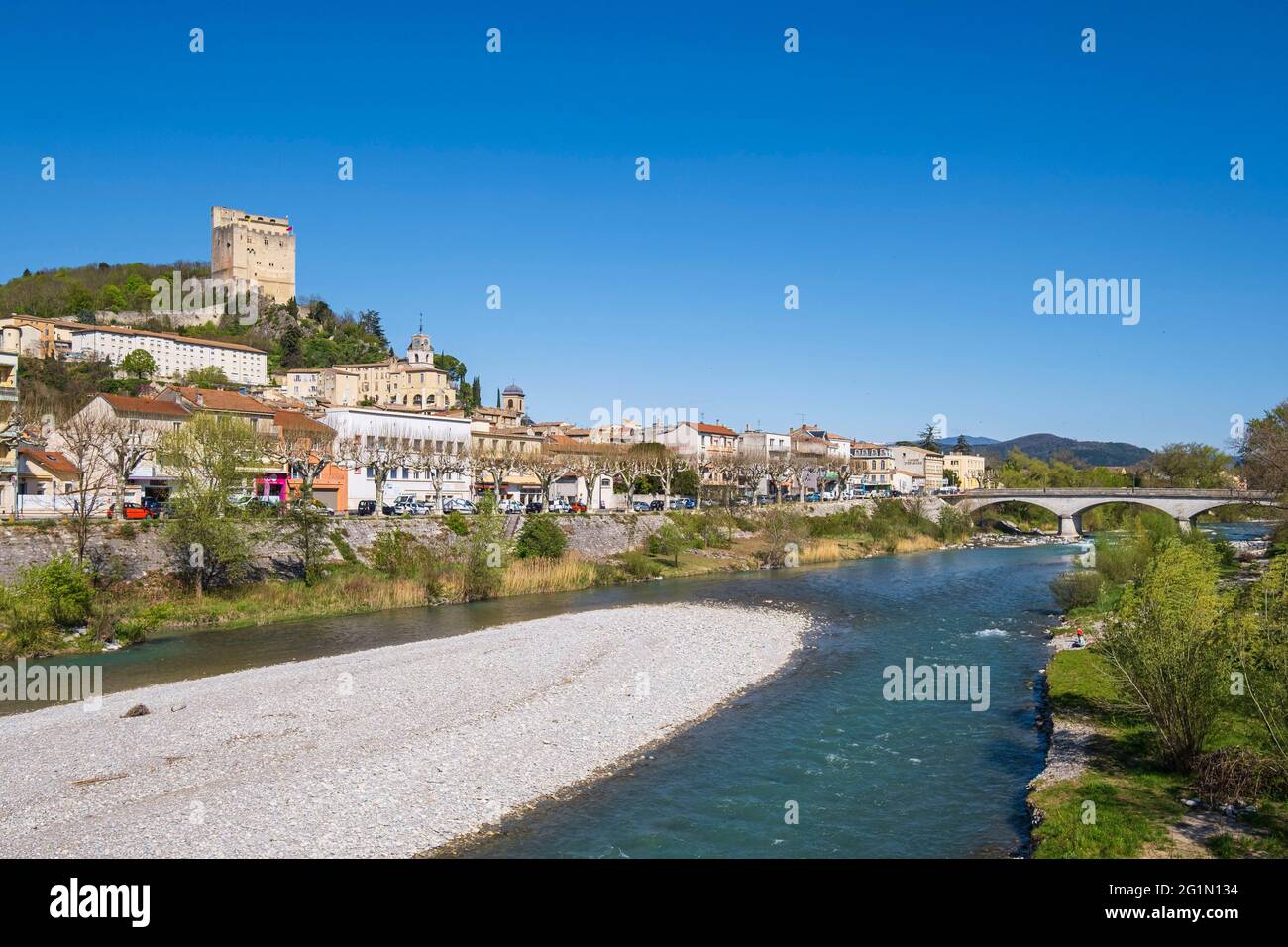 France, Drome, Crest, city of Drome Proven ale on the banks of the ...