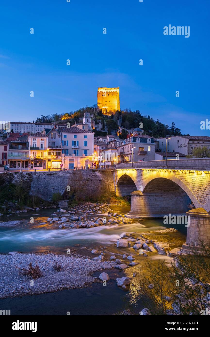 France, Drome, Crest, city of Drome Proven ale on the banks of the ...