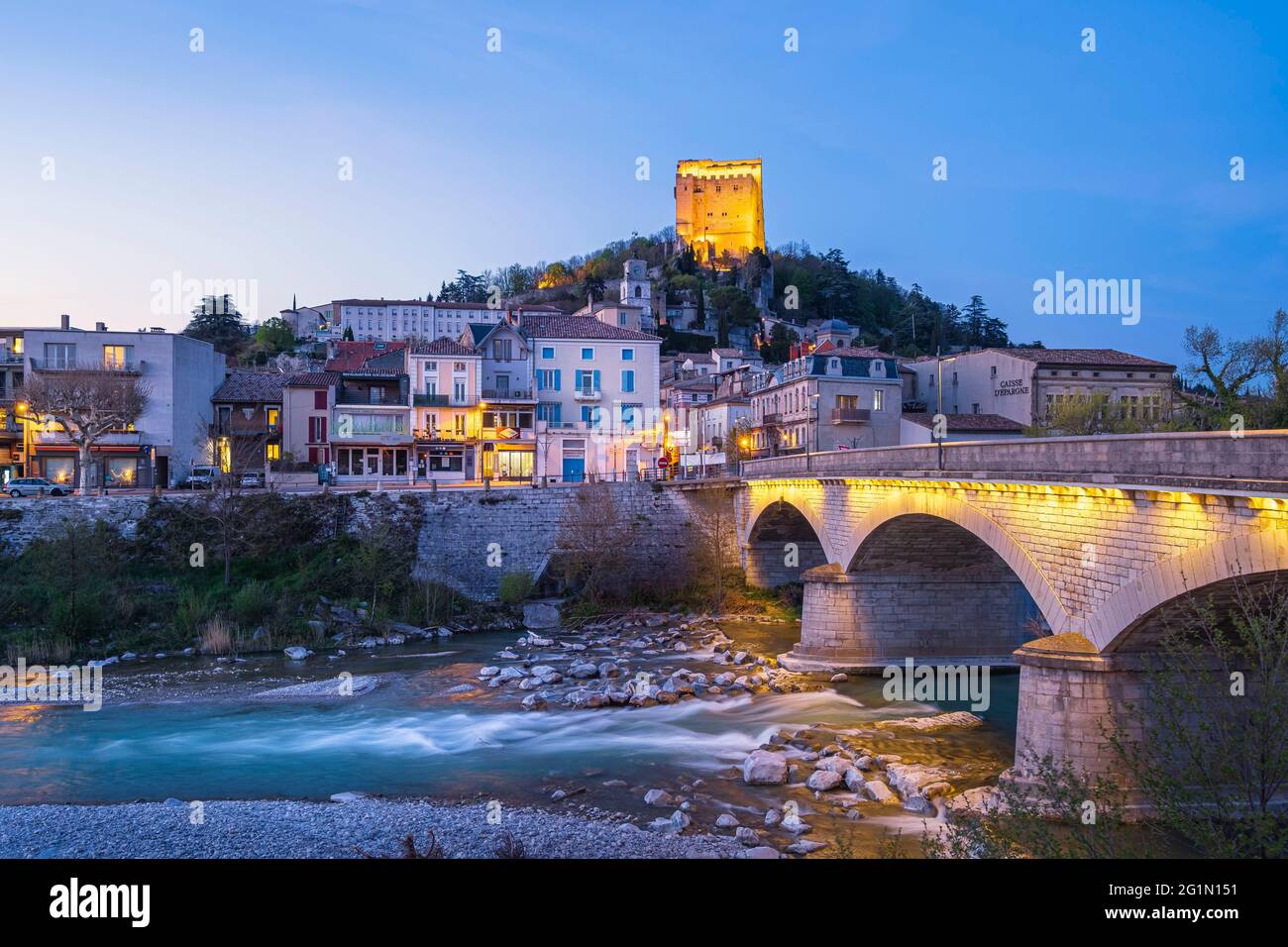 France, Drome, Crest, city of Drome Proven ale on the banks of the ...