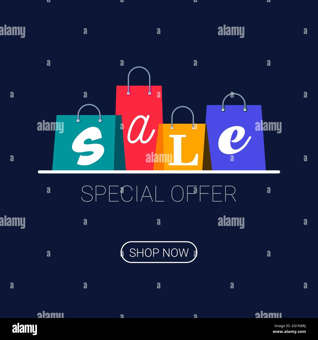 Shopping bags with sale inscription. Online shopping logo. Buy now ...
