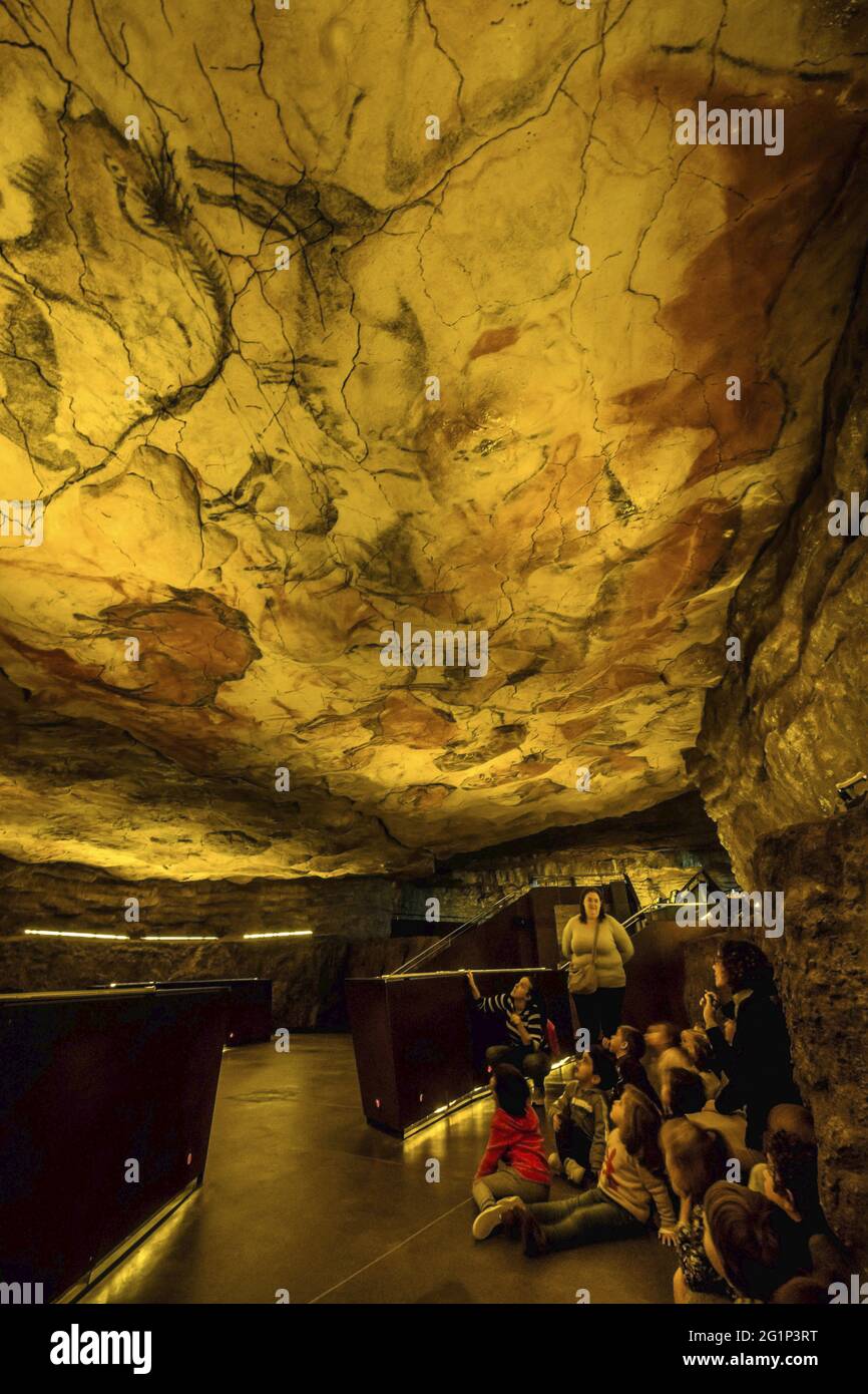 Spain, Cantabria, Sentillana del Mar, ornated prehistoric cave of ...