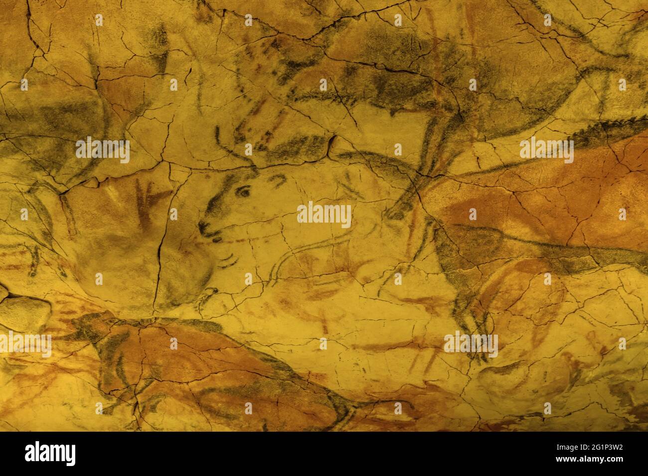 Spain, Cantabria, Sentillana del Mar, ornated prehistoric cave of ...