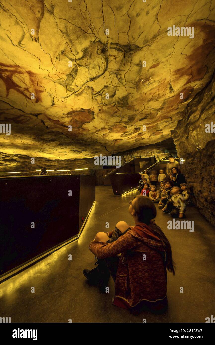 Spain, Cantabria, Sentillana del Mar, ornated prehistoric cave of ...