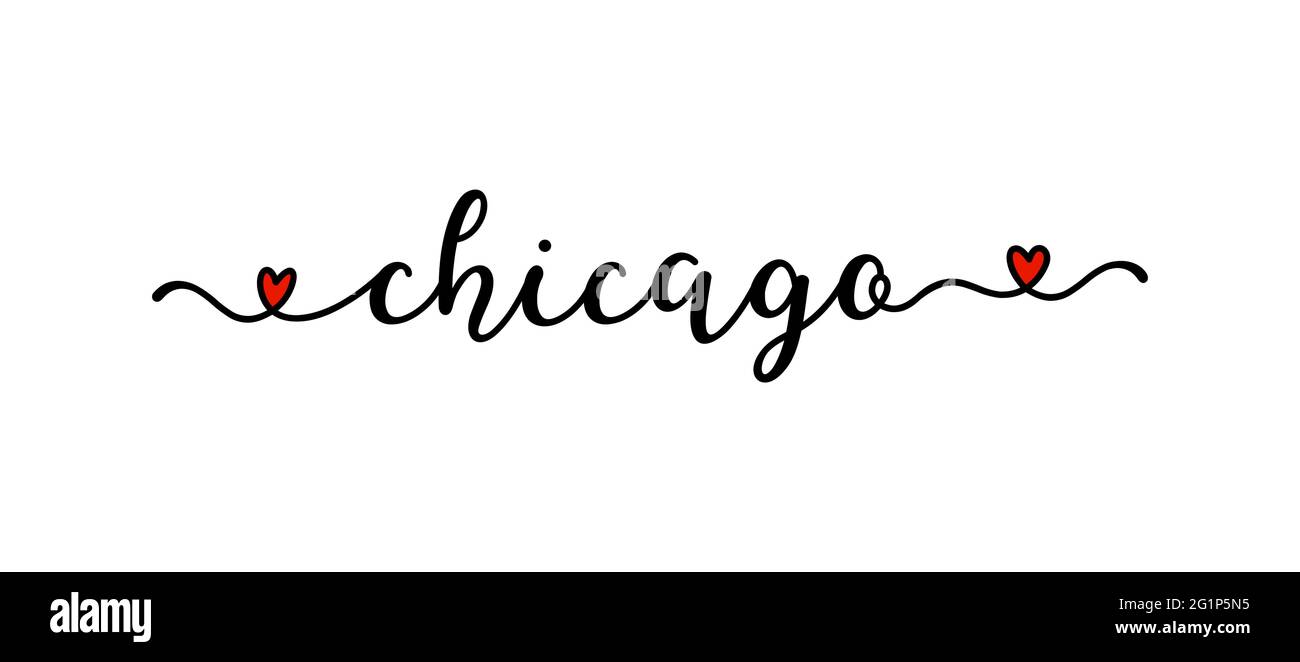 Hand drawn Chicago word as banner or logo. Lettering for postcard ...