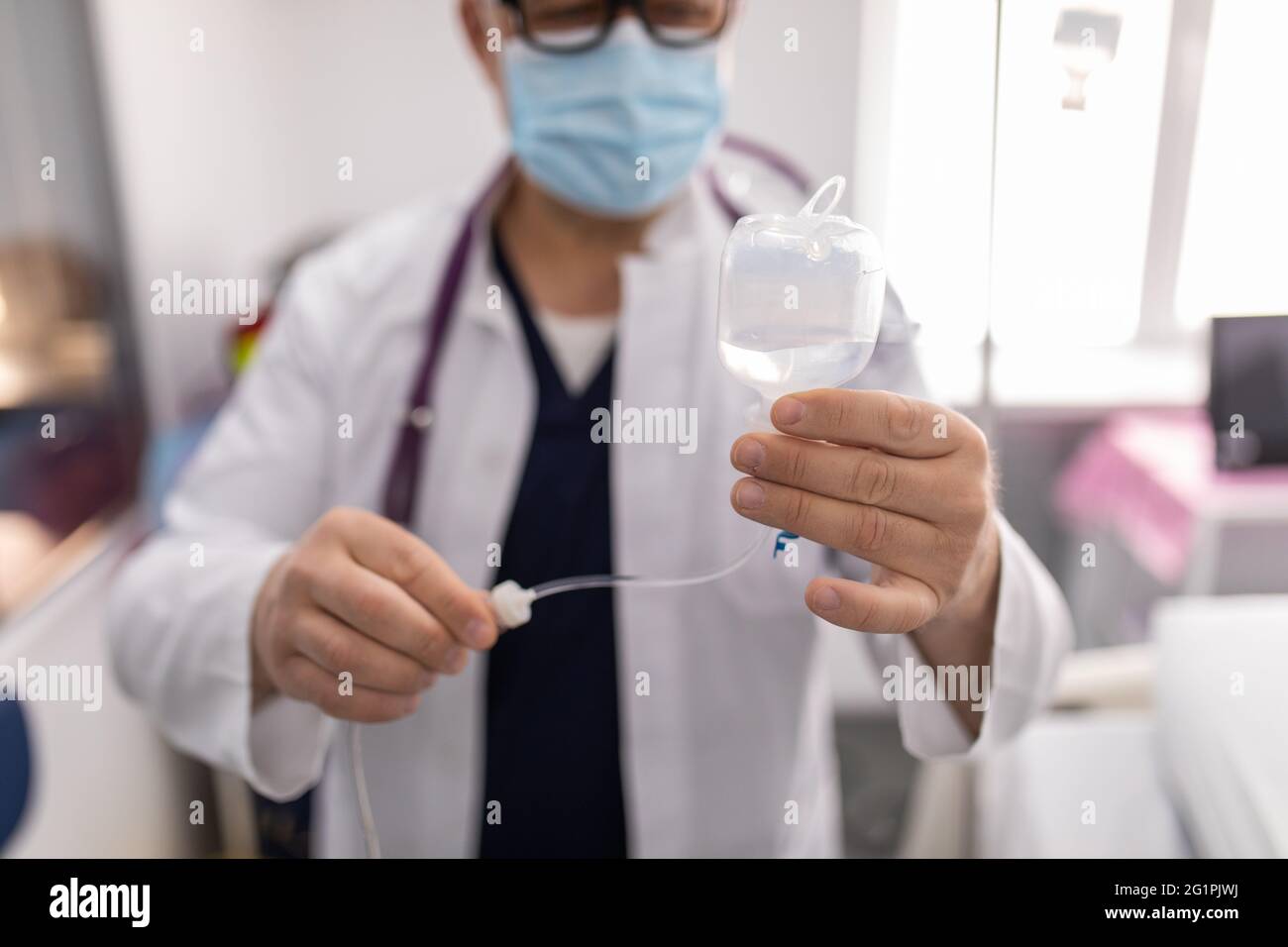 The concept of inpatient treatment and medical care. The doctor ...