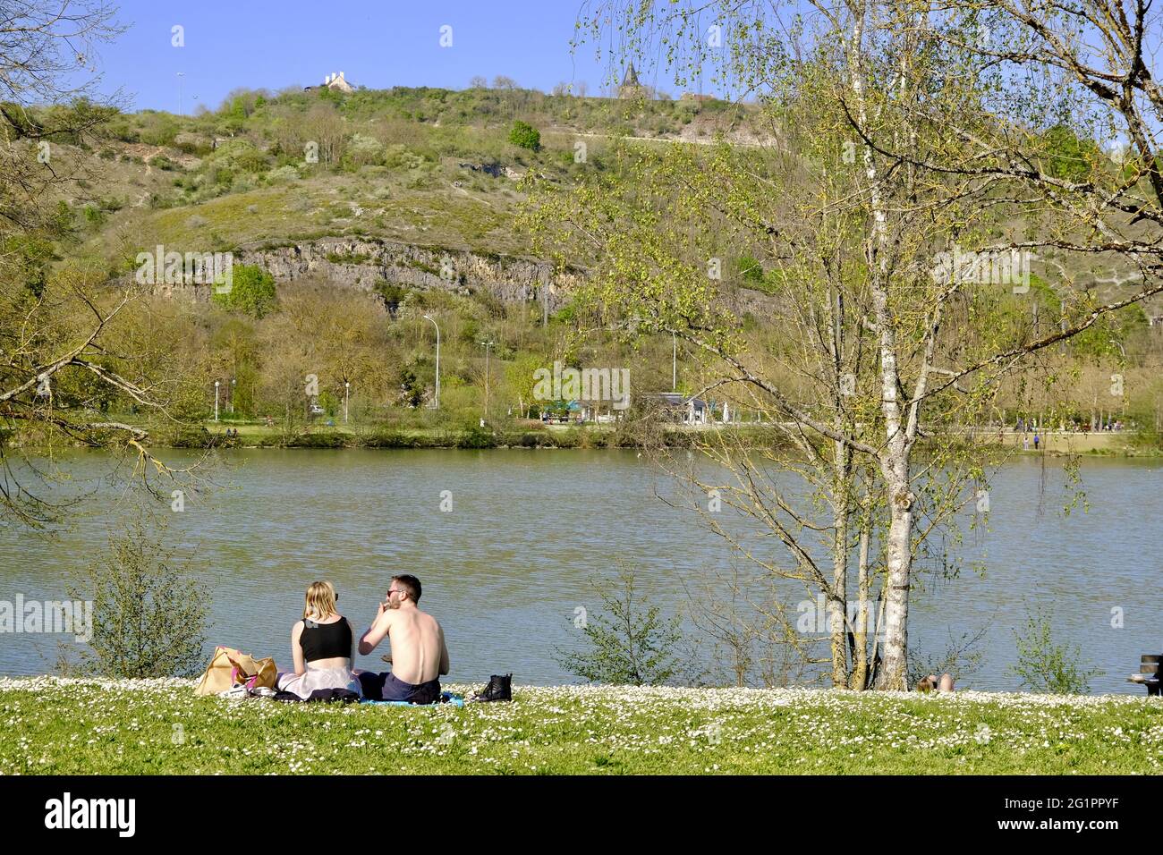 France, Cote d'Or, Dijon, Lake Kir, picnic Stock Photo - Alamy