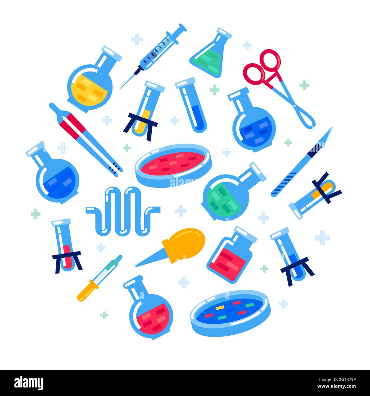 Laboratory equipment on white background. Nanotechnology and ...