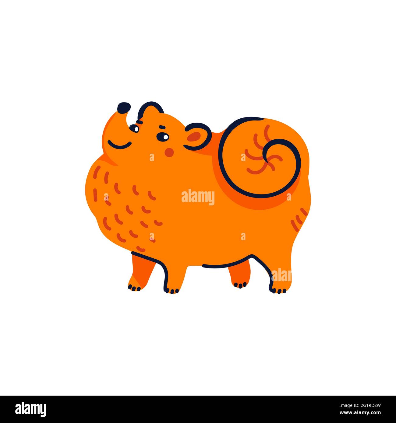 Spitz Dog Cartoon Illustration High Resolution Stock Photography and ...