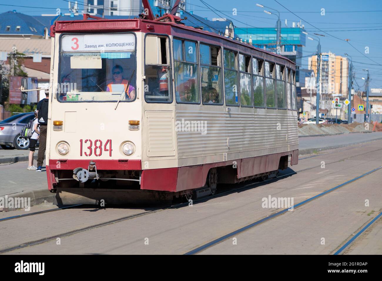 Tram tram railway railway tram cobble stone hi-res stock photography ...