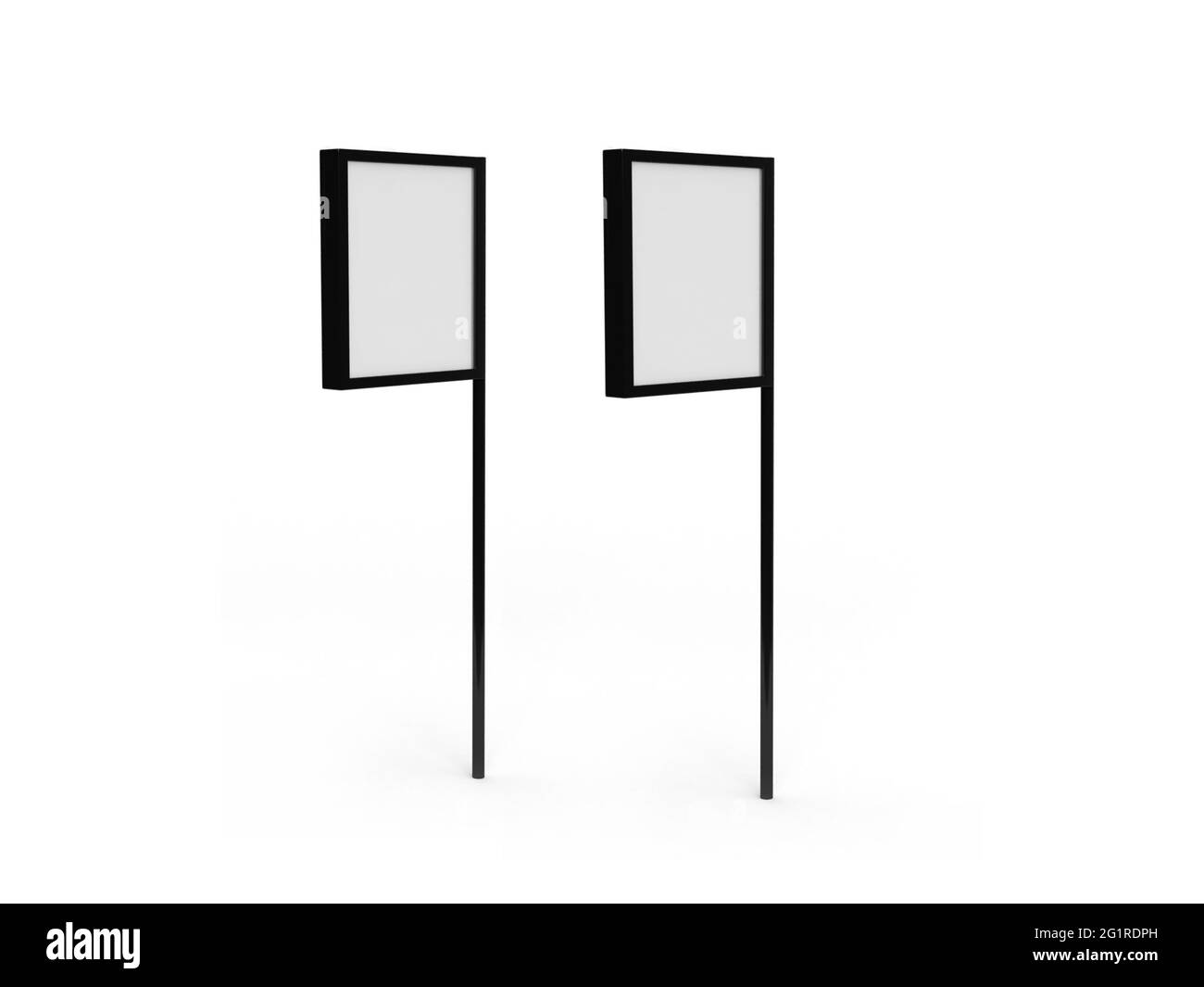 Neon Pole Sign 3D Illustration Mockup Scene on Isolated Background ...