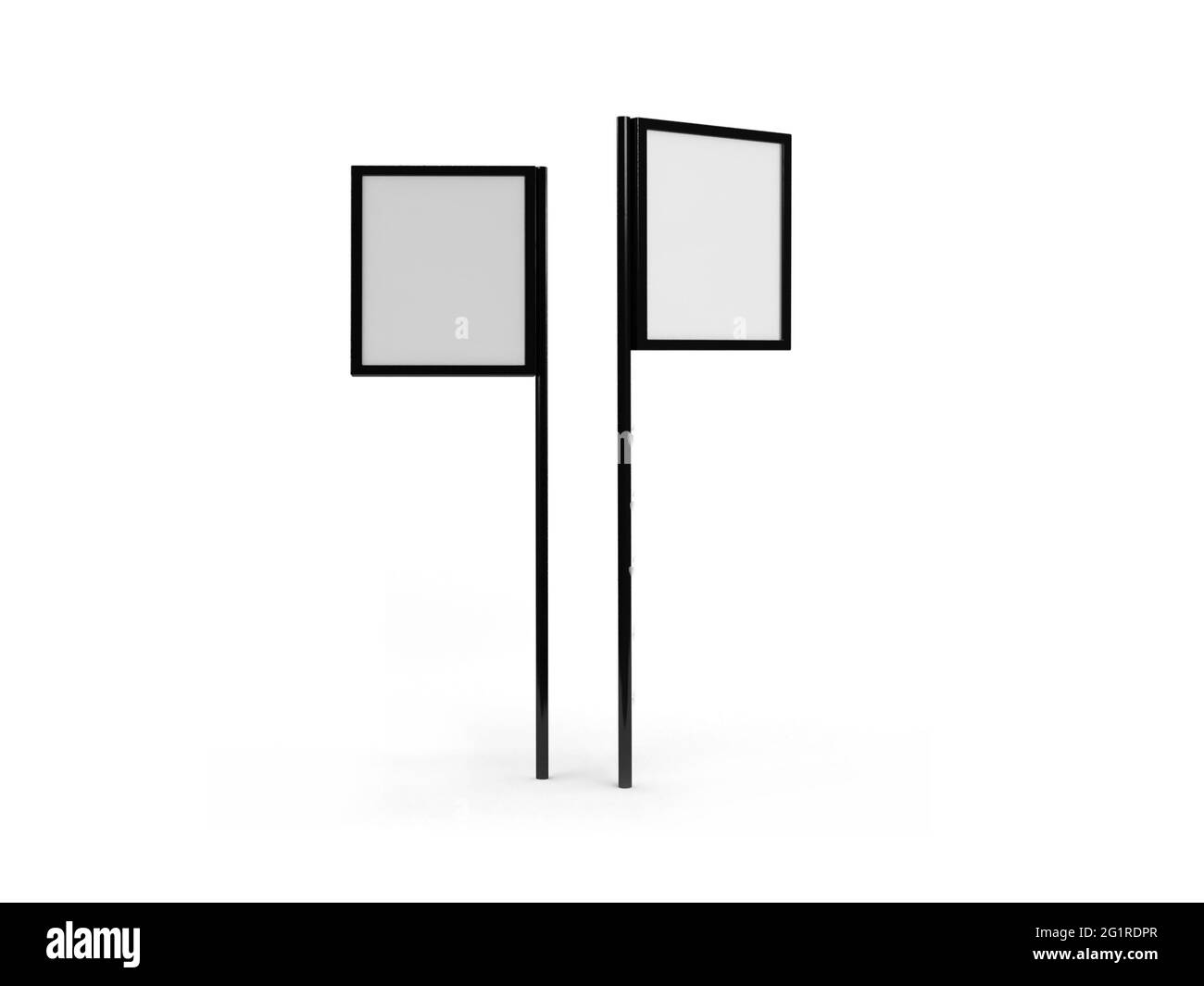 Neon Pole Sign 3D Illustration Mockup Scene on Isolated Background ...