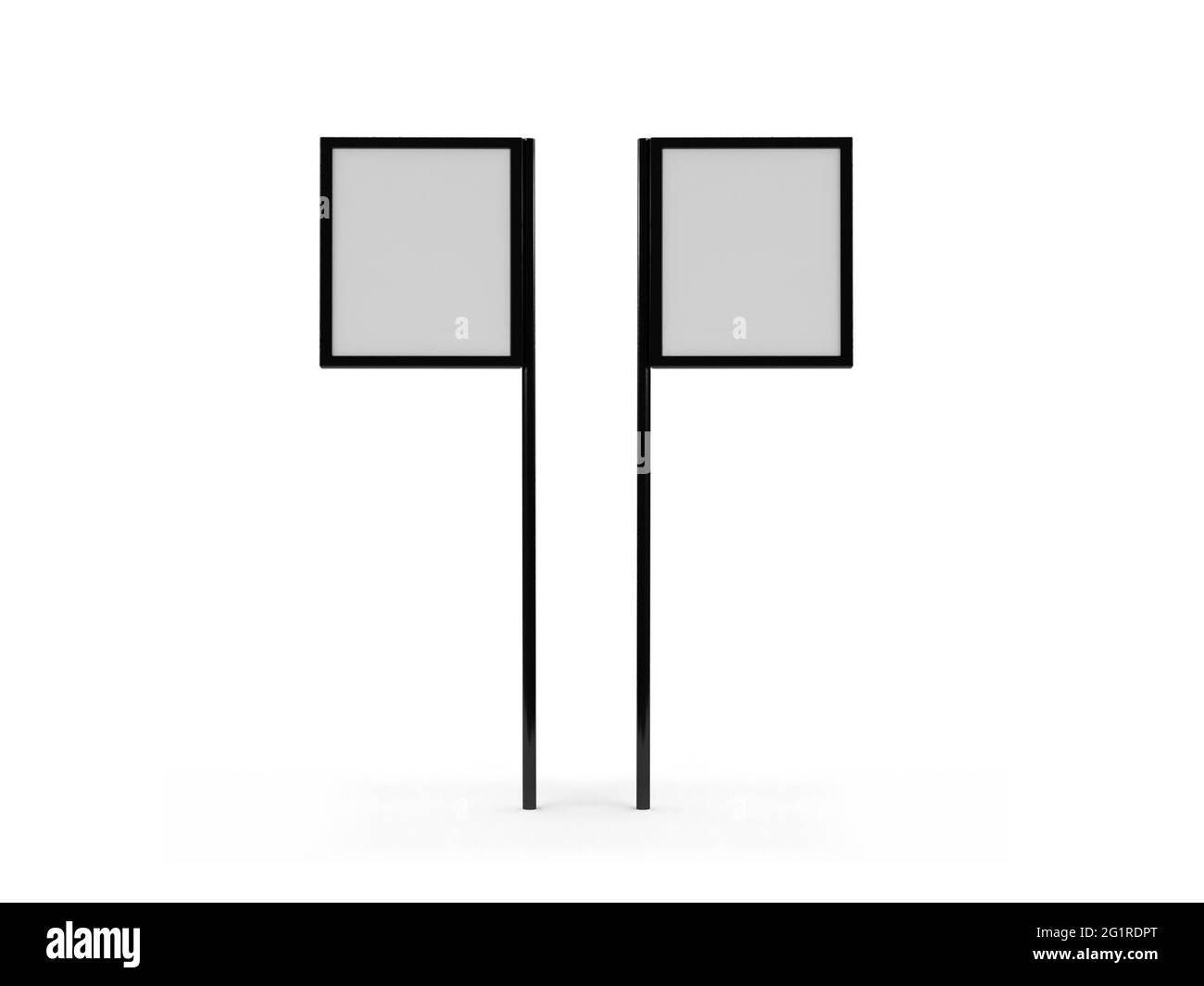 Neon Pole Sign 3D Illustration Mockup Scene on Isolated Background ...