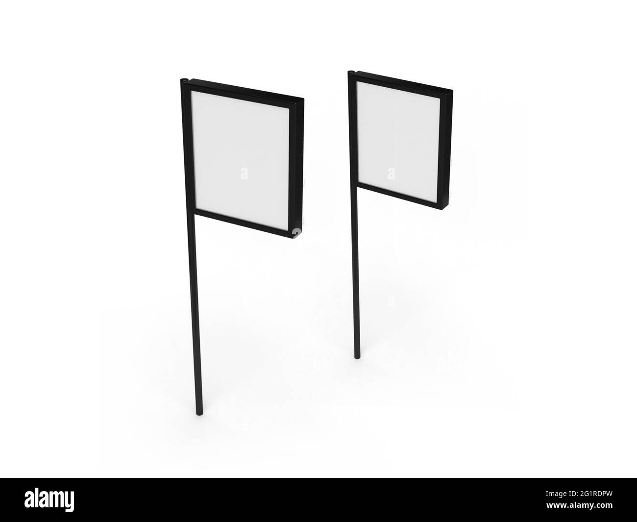 Neon Pole Sign 3D Illustration Mockup Scene on Isolated Background ...