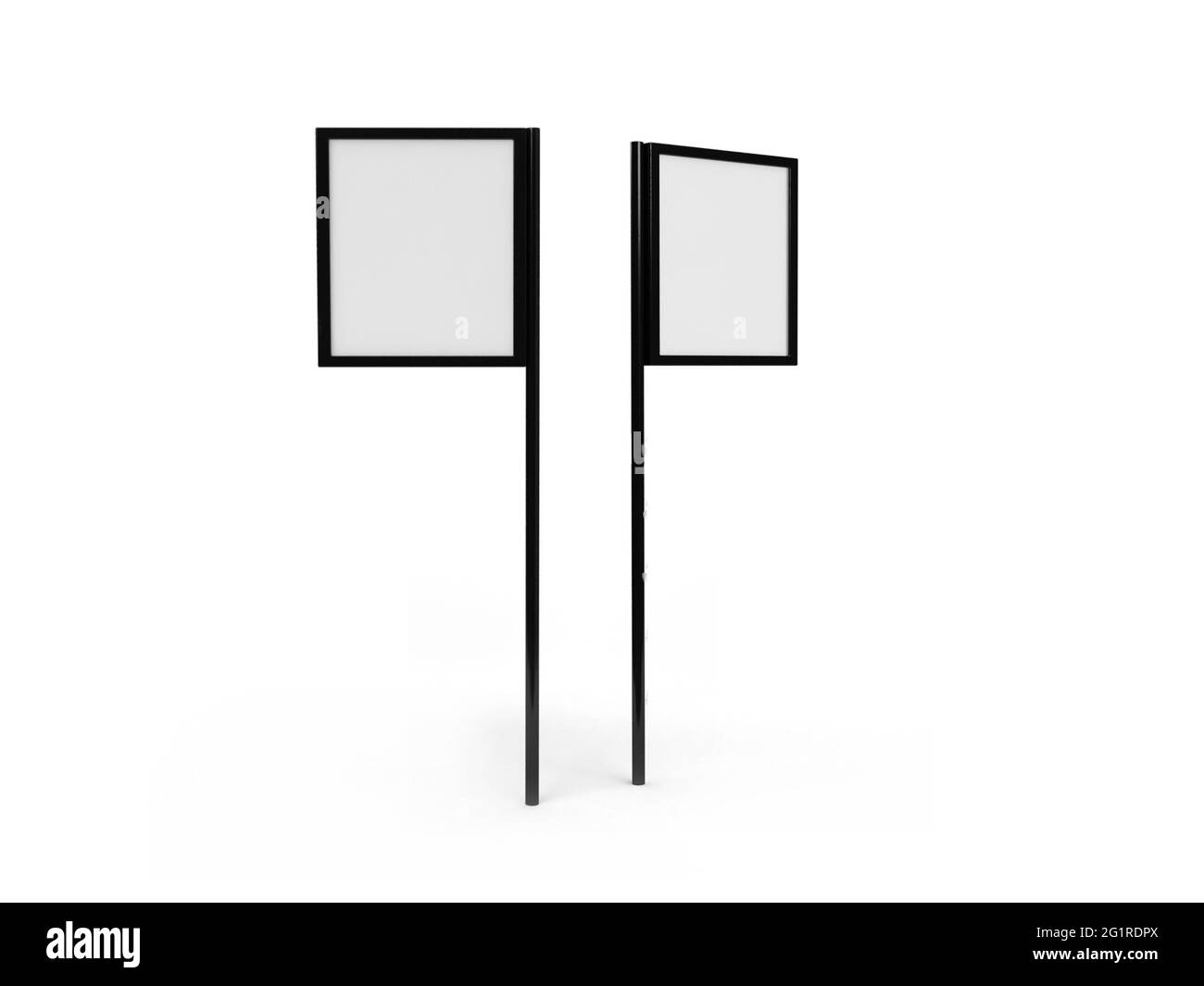 Neon Pole Sign 3D Illustration Mockup Scene on Isolated Background ...