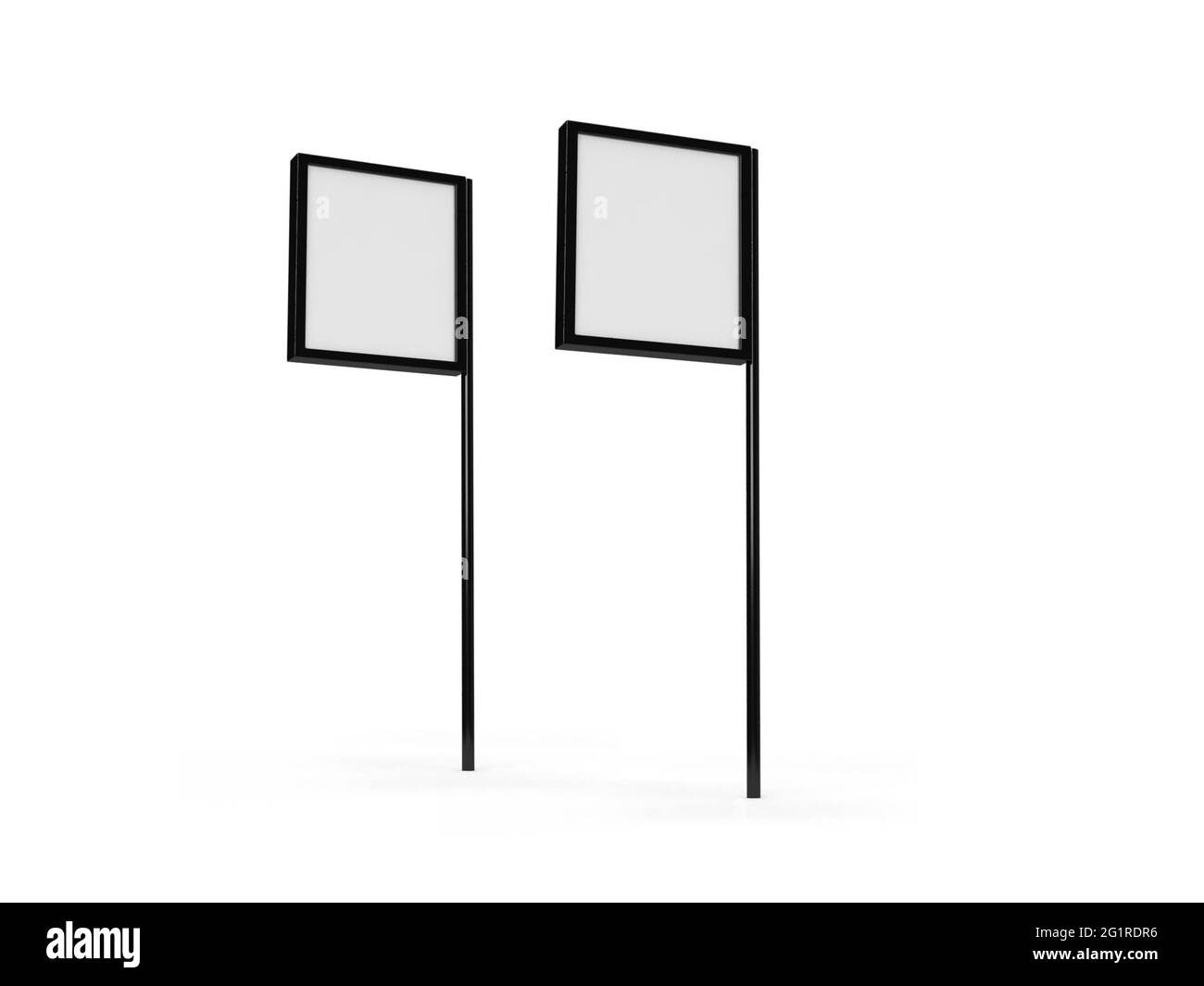 Neon Pole Sign 3D Illustration Mockup Scene on Isolated Background ...