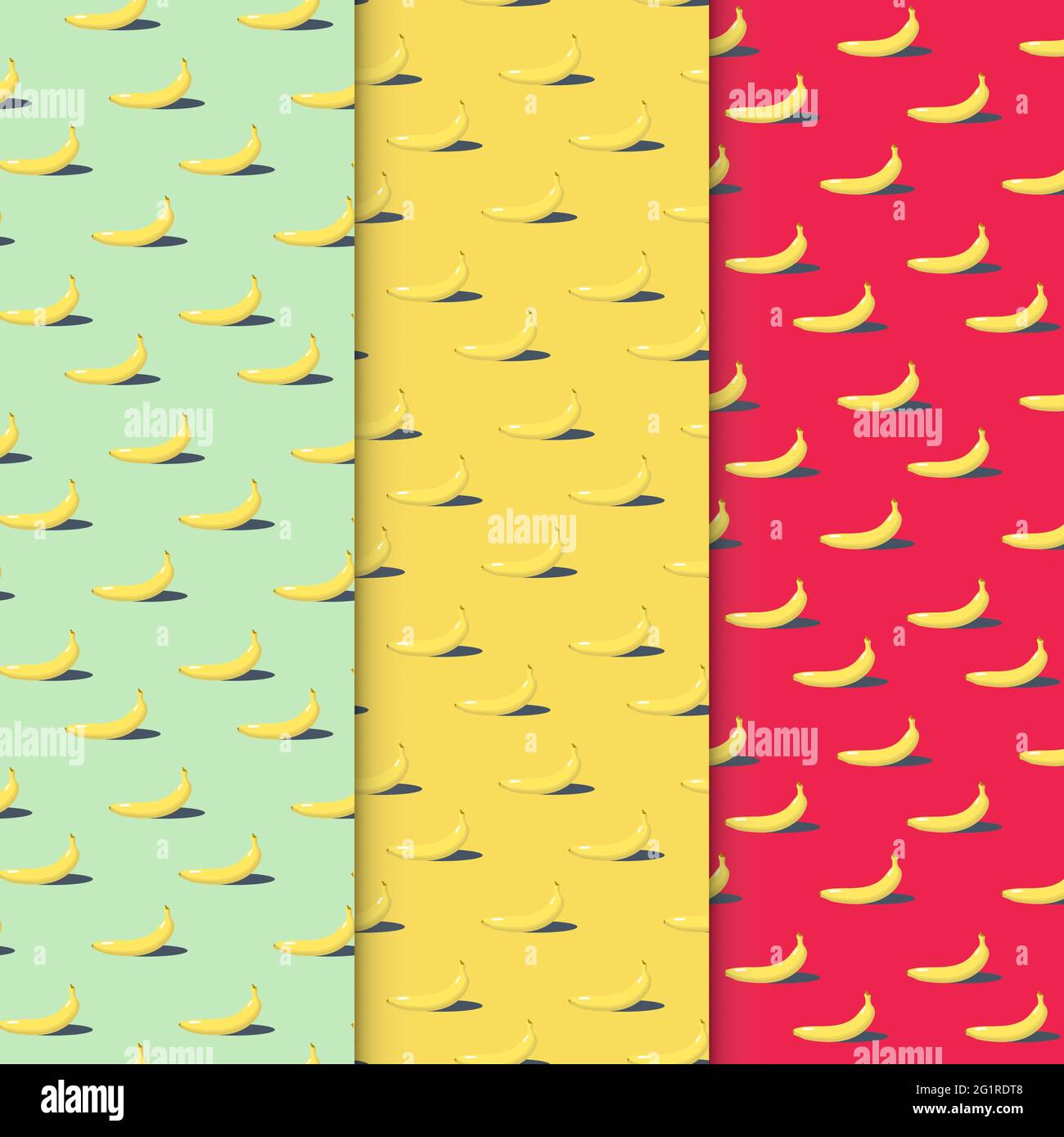 Set of seamless banana pattern collection. Banana pattern collection ...