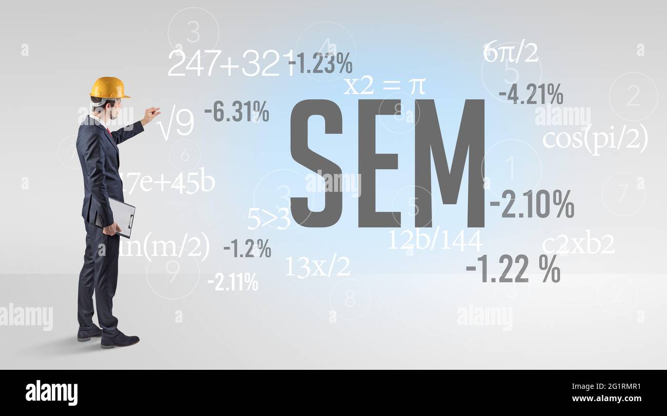 Engineer in hard hat with abbreviation Stock Photo - Alamy