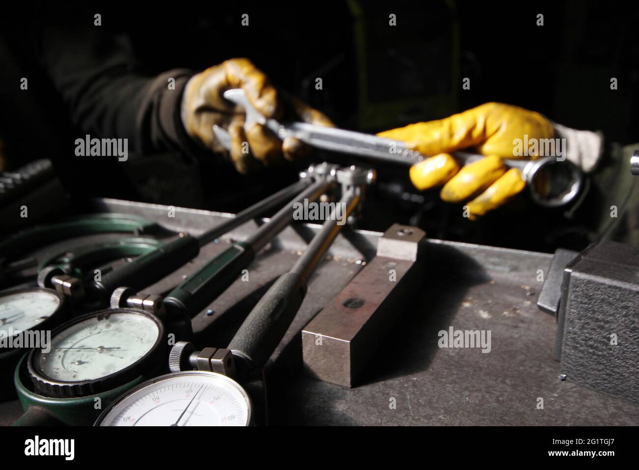 Workers teamwork inside the factory. Industrial background Stock Photo ...